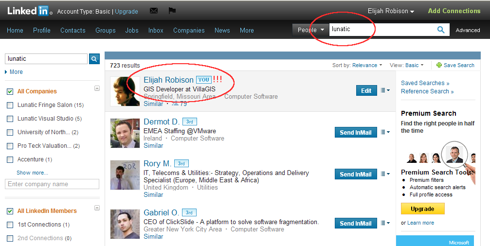 Resident “lunatic” of LinkedIn at Elijah Robison | GIS Blog